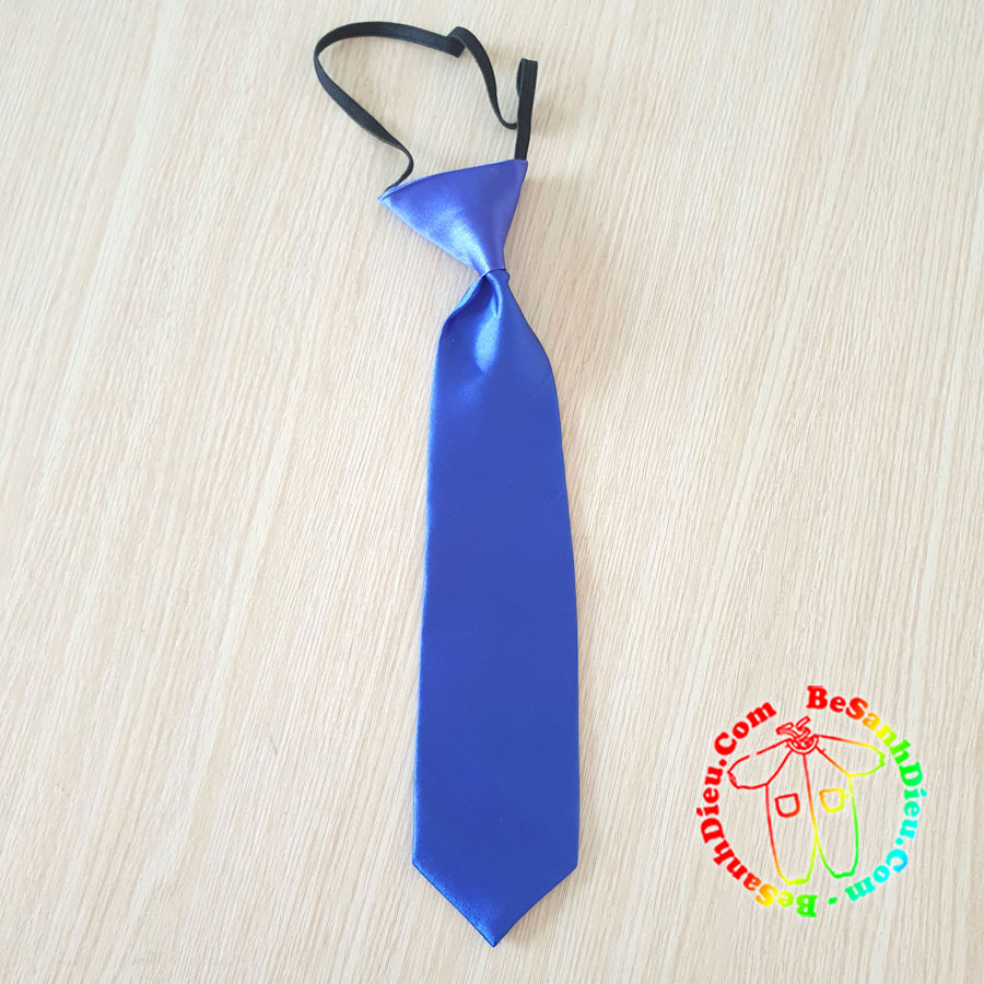 Cà vạt cho bé trai nhỏ vải cực xịn đẹp dài 30cm màu xanh dương